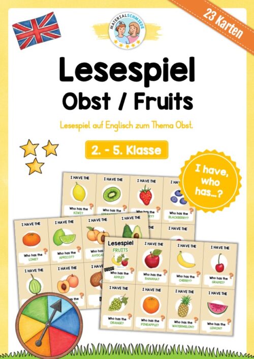 Obst (Fruits) im Englischunterricht (19 Arbeitsblätter)