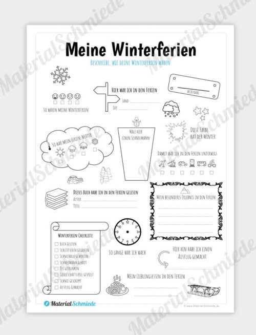 Unterrichtsmaterial Winterferien