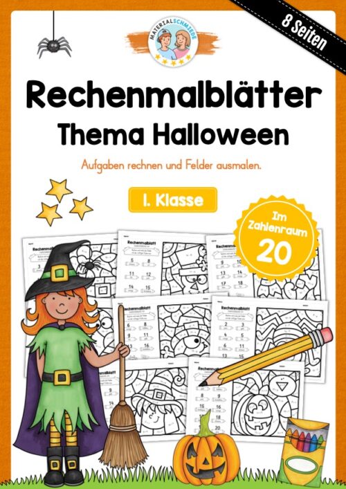 Rechenmalblätter für die 1. Klasse