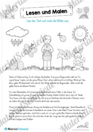 15 Arbeitsblätter zum Lesen & Malen zu Ostern