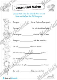 15 Arbeitsblätter zum Lesen & Malen zu Ostern