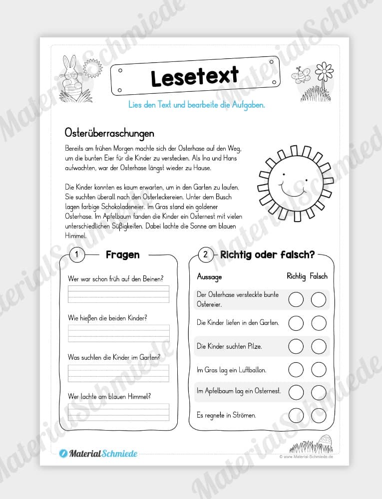 10 Lesetexte zu Ostern