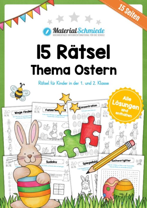 Ostern: Lese- & Rätselheft (1. & 2. Klasse)