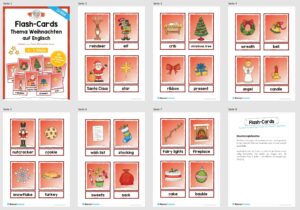24 Flash-Cards zu Weihnachten auf Englisch