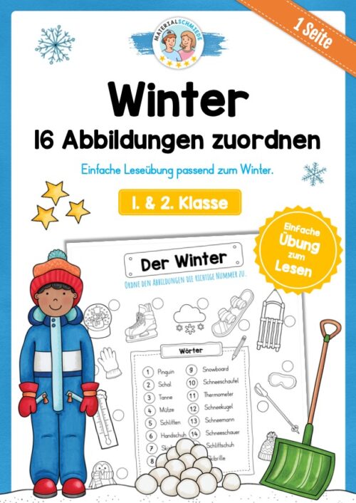 Materialpaket Winter: 2. Klasse (25 Arbeitsblätter)