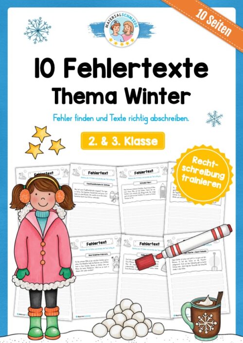 Materialpaket Winter: 1. Klasse (25 Arbeitsblätter)