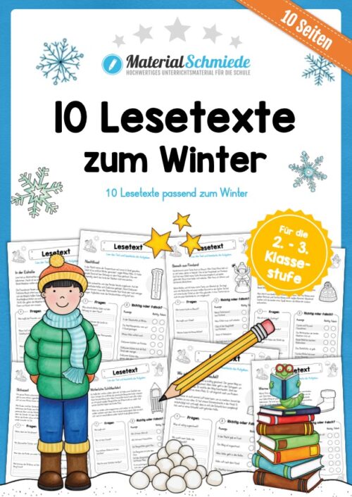 Materialpaket Winter: 2. Klasse (25 Arbeitsblätter)