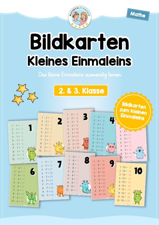 Kleines Einmaleins: Bildkarten (11 Stück)