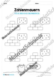 Zahlenmauern im Zahlenraum 10 (12 Arbeitsblätter)