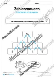 Zahlenmauern im Zahlenraum 20 (12 Arbeitsblätter)