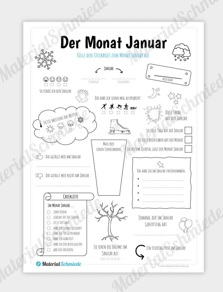 Steckbrief Monat Januar