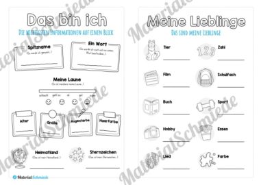 Büchlein: Das bin ich (16 Seiten)