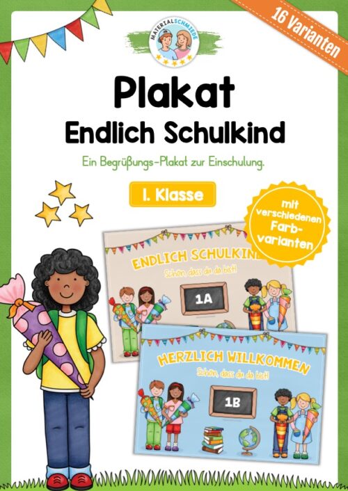 Wimpel „Das bin ich“ für die 1. Klasse / Einschulung