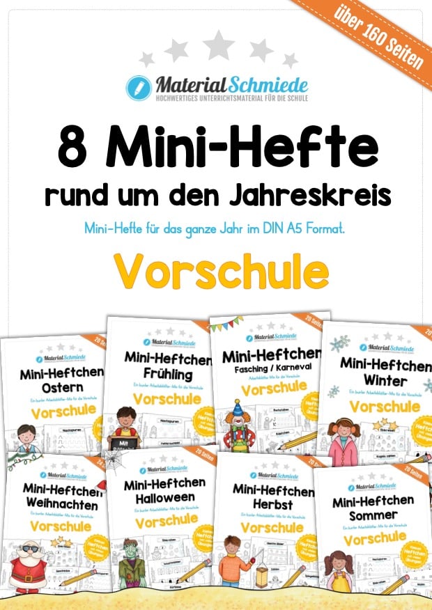 8 Mini-Hefte für die Vorschule: Thema Jahreskreis